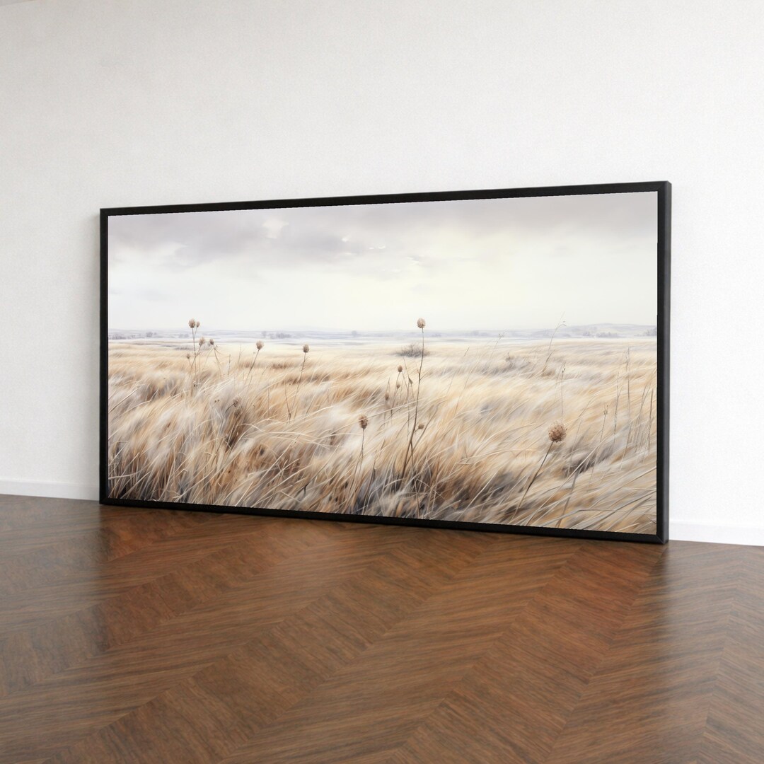 Tranquil Wheat Field Canvas, Soft Pastel Nature Wall Art, Calm ...