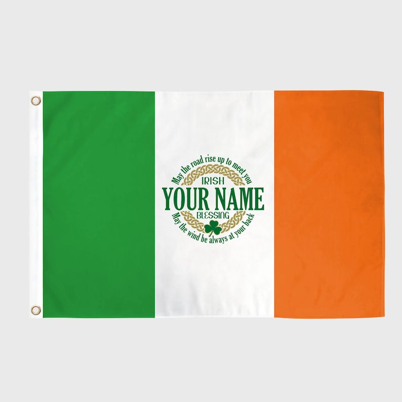 Custom Irish Blessing Flag | Personalized Printed Irish Tricolour ...