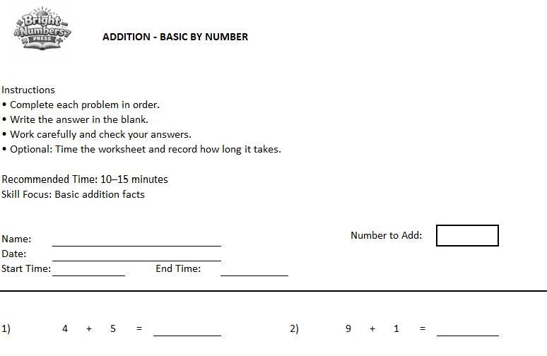 Simple Addition Worksheets – Dynamic Excel File (unlimited Practice) - Etsy
