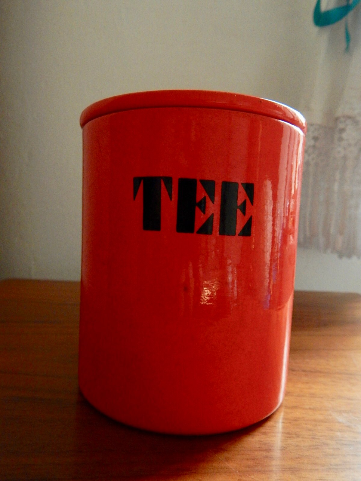 Vintage Tea Caddy Ceramic Red 1970ies - Etsy