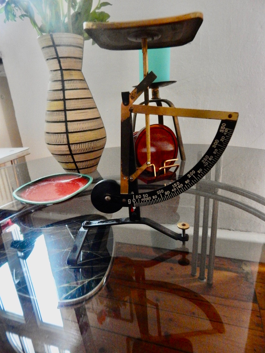 Vintage Pendulum Weighing Scale - Cast Iron and Brass With Flip Counter ...