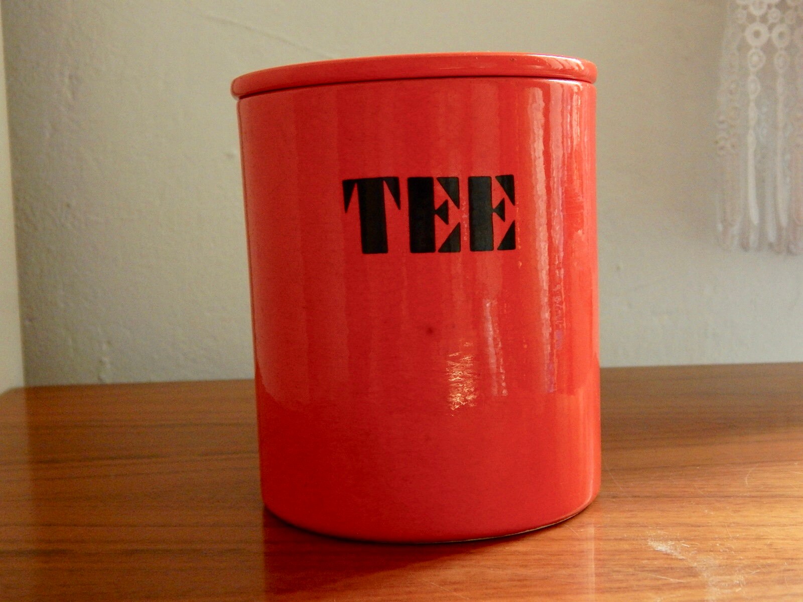 Vintage Tea Caddy Ceramic Red 1970ies - Etsy