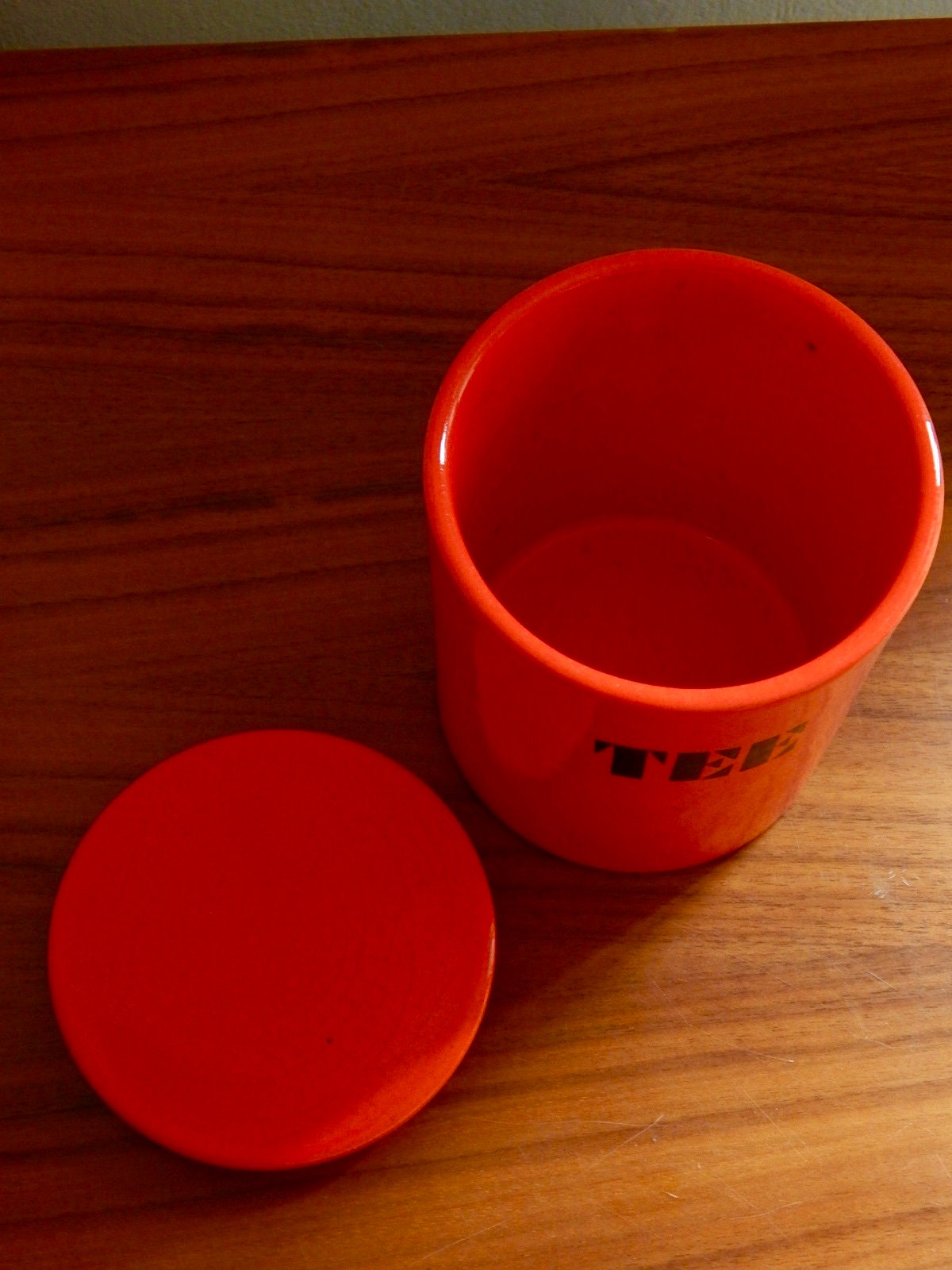 Vintage Tea Caddy Ceramic Red 1970ies - Etsy