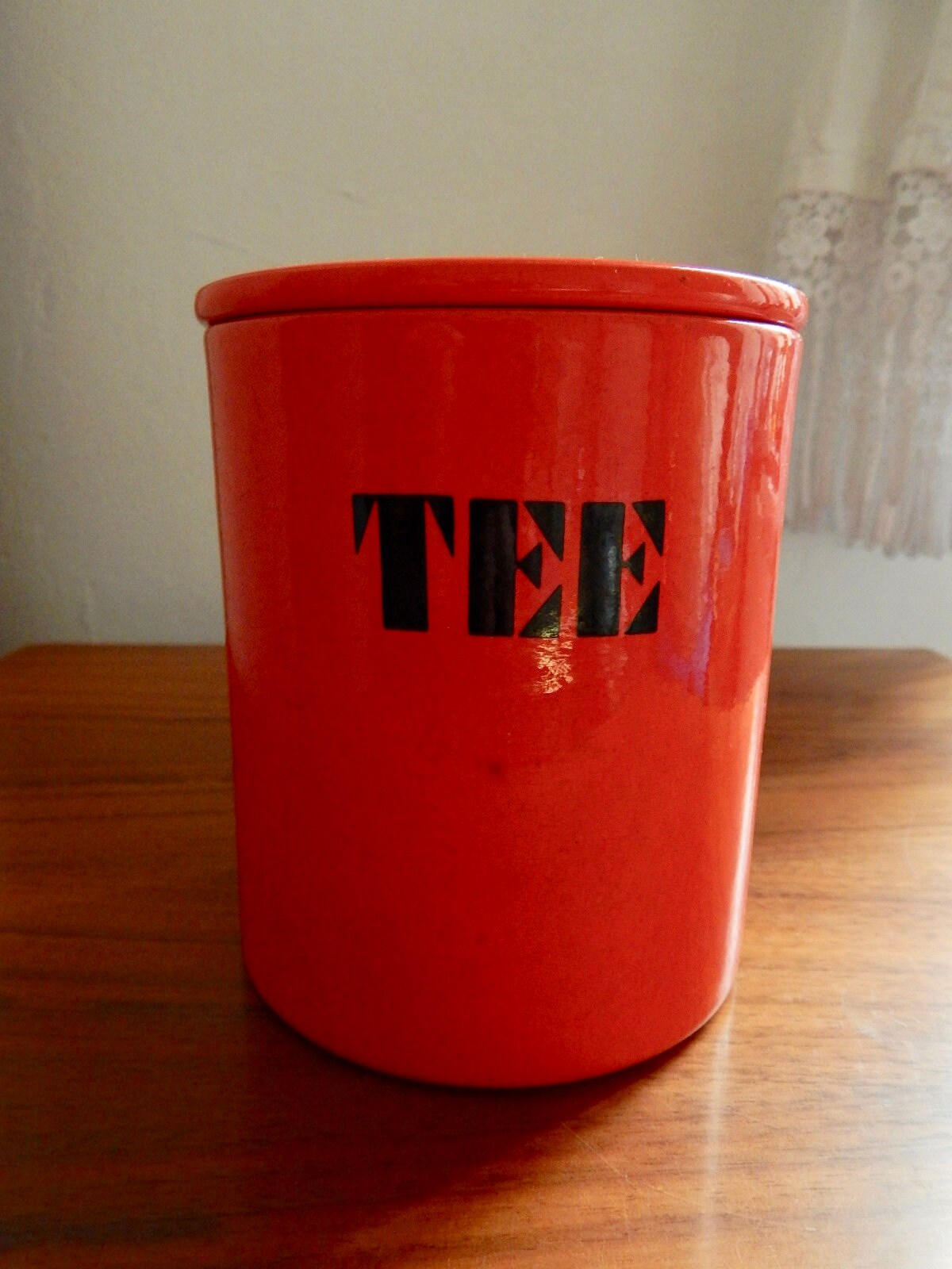 Vintage Tea Caddy Ceramic Red 1970ies - Etsy