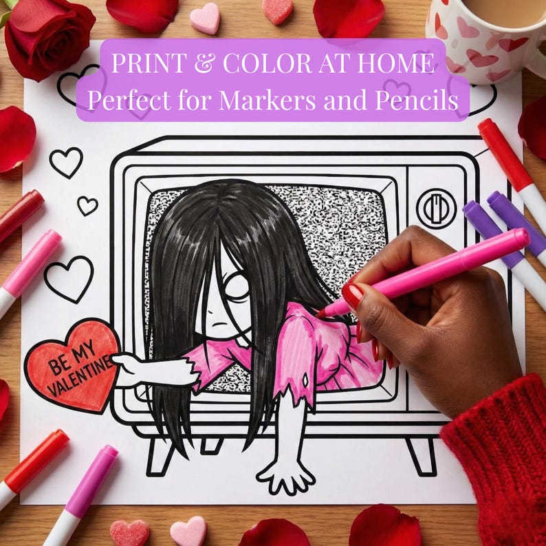 Cute Serial Killers Valentines Coloring Book for Adults, Creepy Kawaii ...