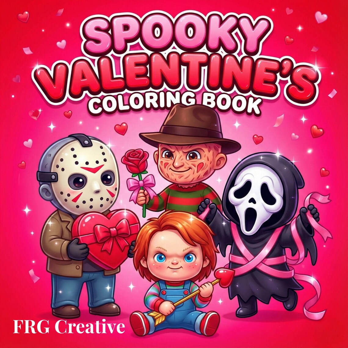 Cute Serial Killers Valentines Coloring Book for Adults | Creepy Kawaii ...
