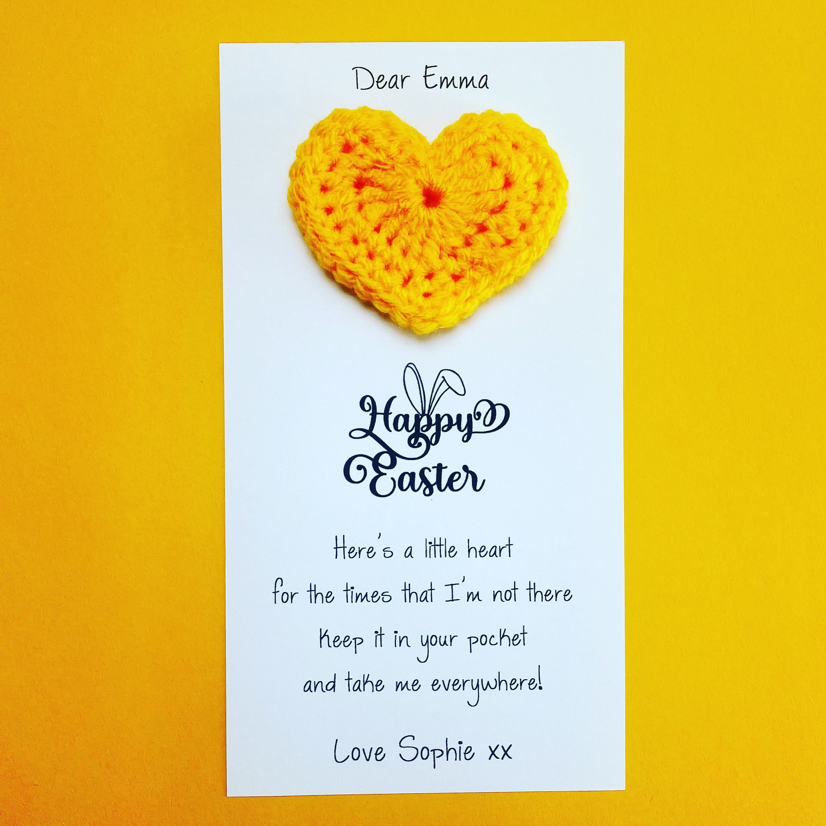 Personalised Rainbow Pocket Hugs / Pocket Hearts / Thinking of - Etsy UK