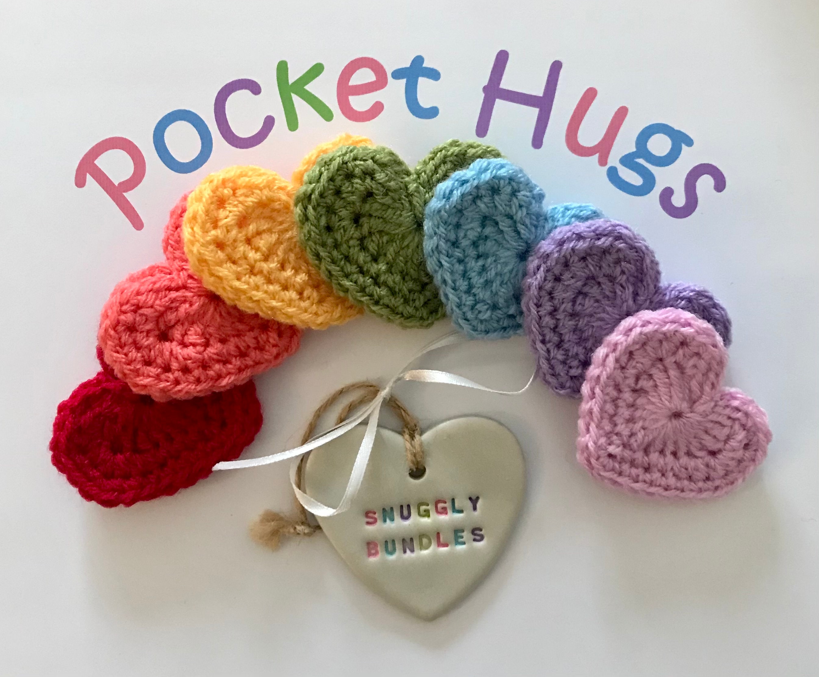 Personalised Rainbow Pocket Hugs / Pocket Hearts / Thinking of You ...