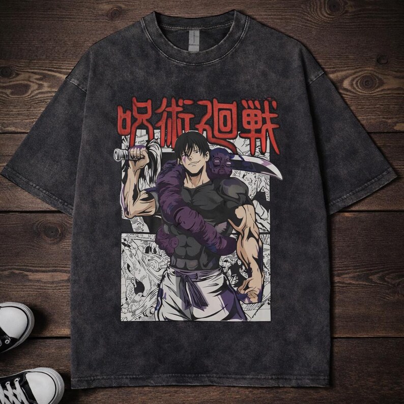 Toji Fushiguro Jujutsu Kaisen Shirt – Vintage Washed Black Tee, JJK ...