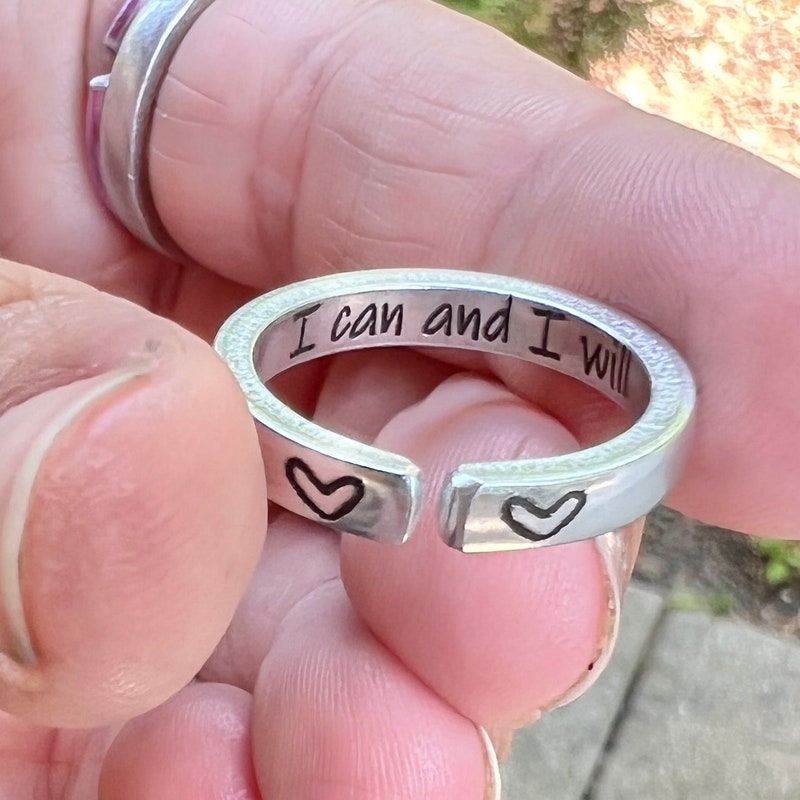 Handstamped Aluminum Ring - Etsy