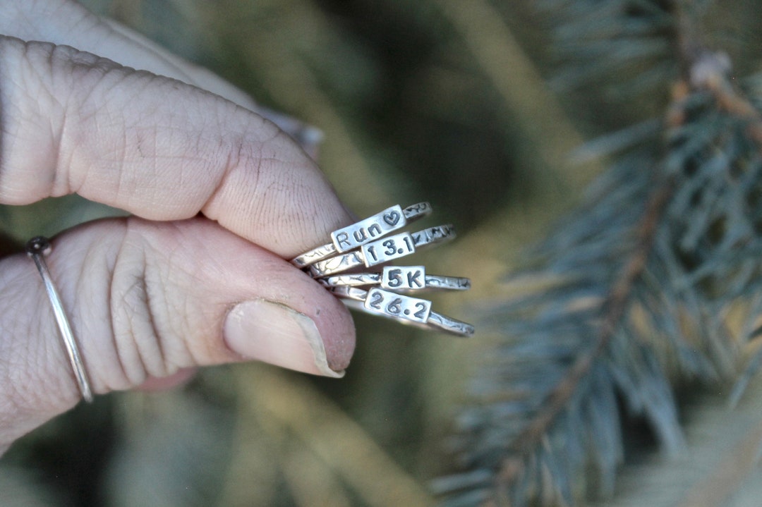 Handmade Sterling Silver Runner Ring: Marathon, 5K, 10K - Etsy