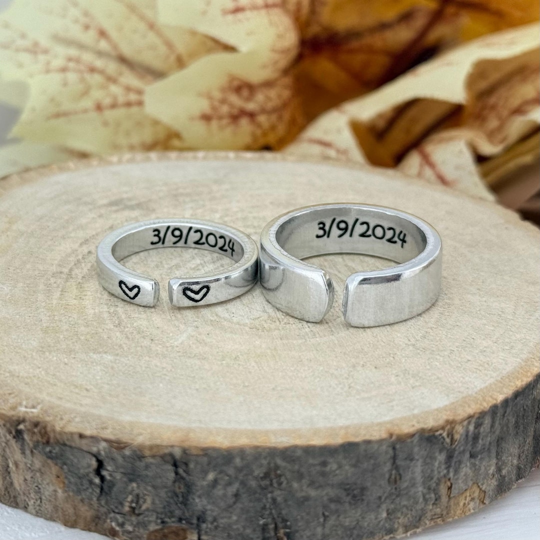 Couple Ring Set, Matching Ring Set, Ring for Boyfriend, Girlfriend Gift ...