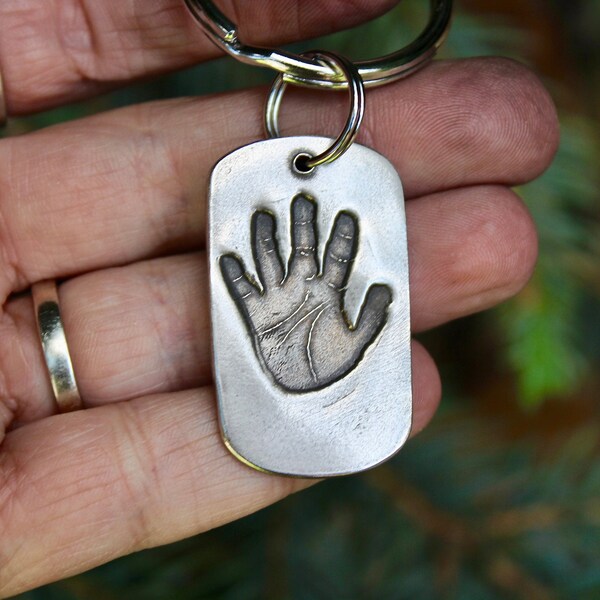 Handprint Keychain - Etsy