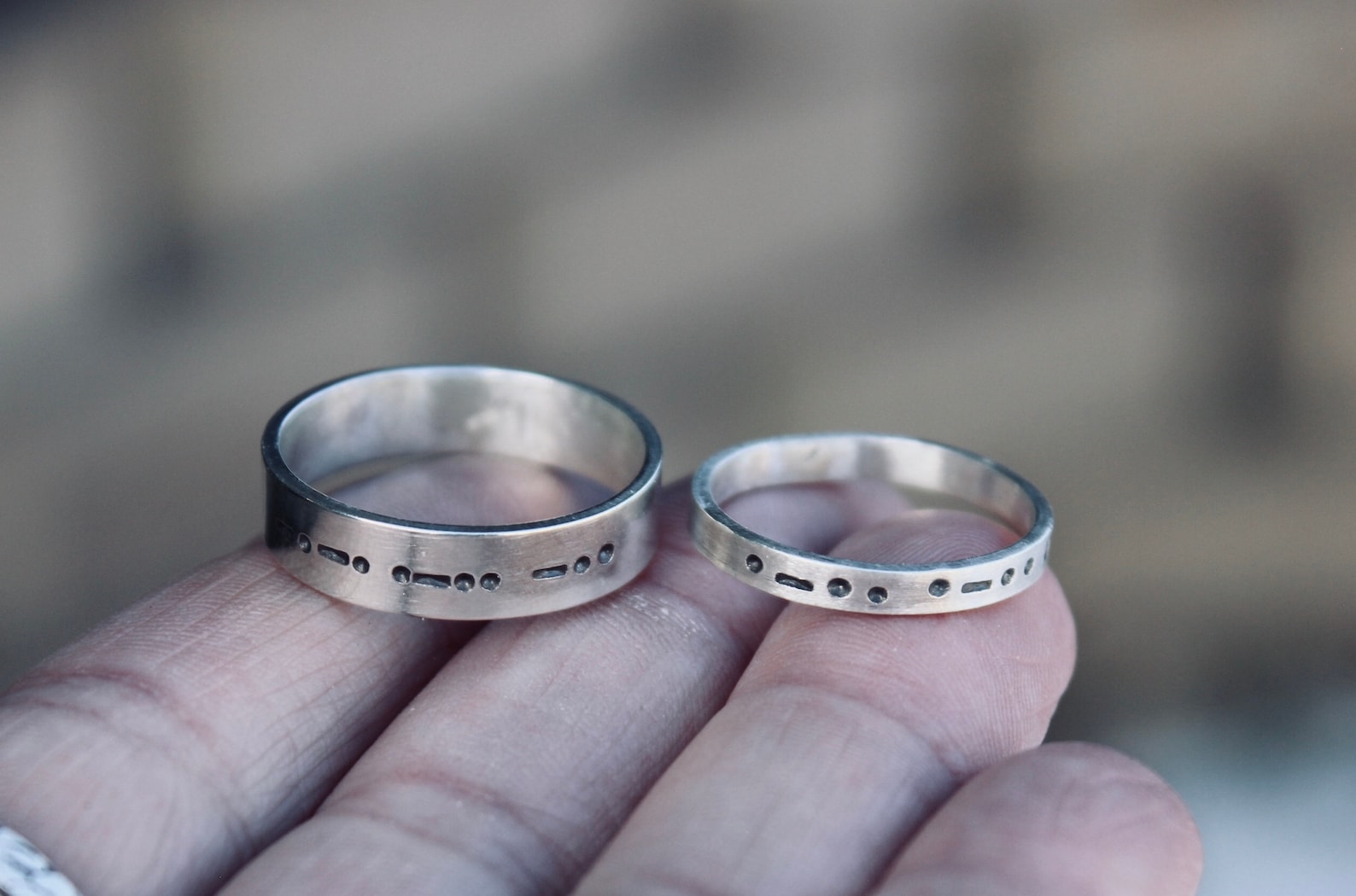 Couples Morse Code Rings Couple's Rings Initials Rings - Etsy