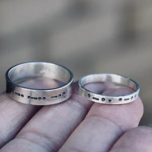 Couples Morse Code Rings, Couple's Rings, Initials Rings for Couples ...