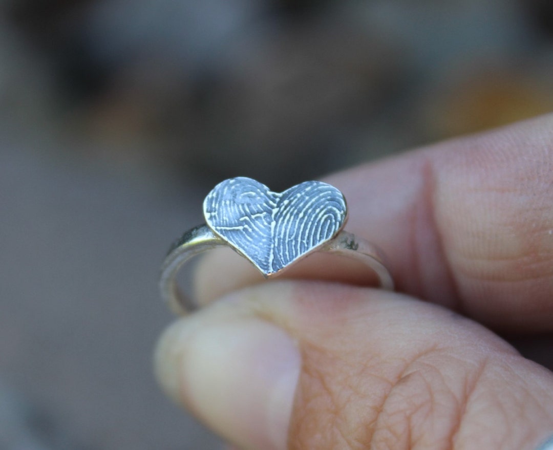 Fingerprint Ring Two Fingerprints Couples Jewelry Couples - Etsy