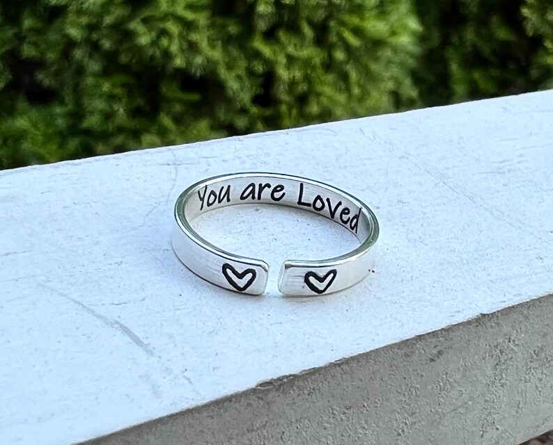 You Are Loved Inspirational Ring Solid Sterling Silver - Etsy