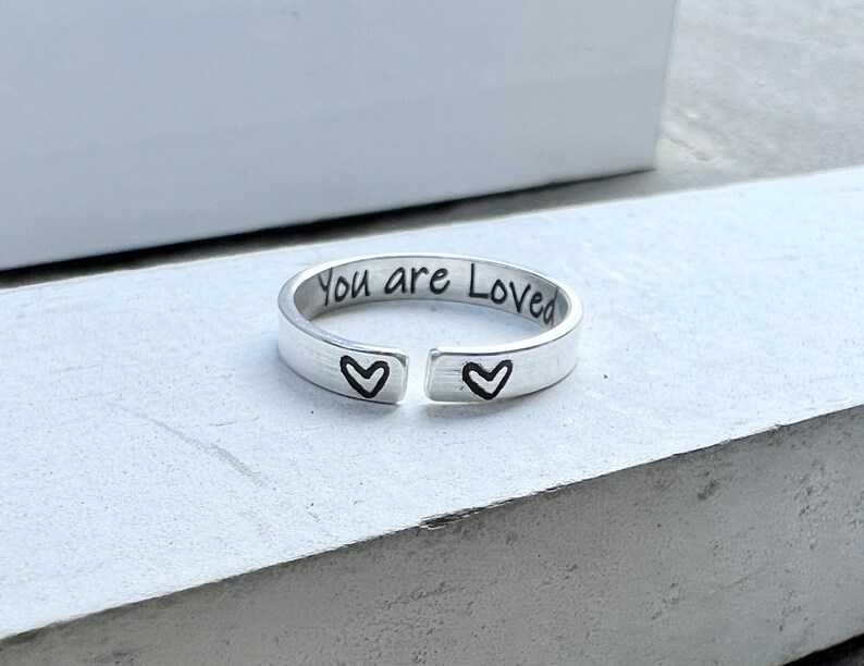 You Are Loved Inspirational Ring Solid Sterling Silver - Etsy