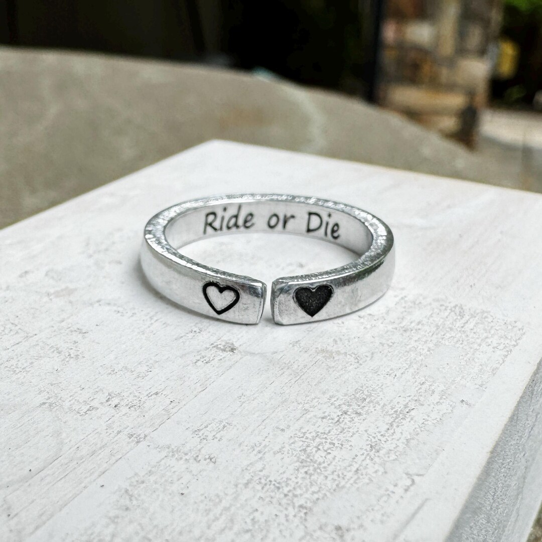 Ride or Die Ring, Best Friend Jewelry, Gift for Sister, Gift for Friend ...