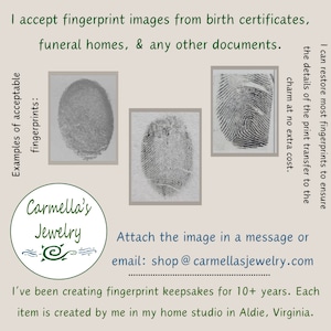 Pure Silver Fingerprint Pendant – Custom Memorial Jewelry – Thumbprint ...