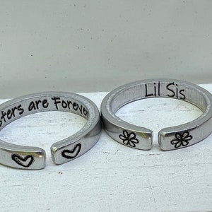 Sister Rings, Big Lil Sister Ring, Best Friend Jewelry, Best Friend ...