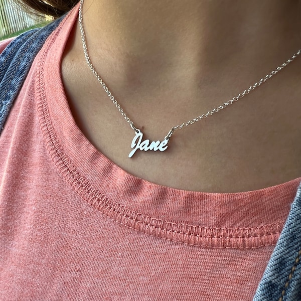 Custom Name Necklace Sterling Silver - Etsy