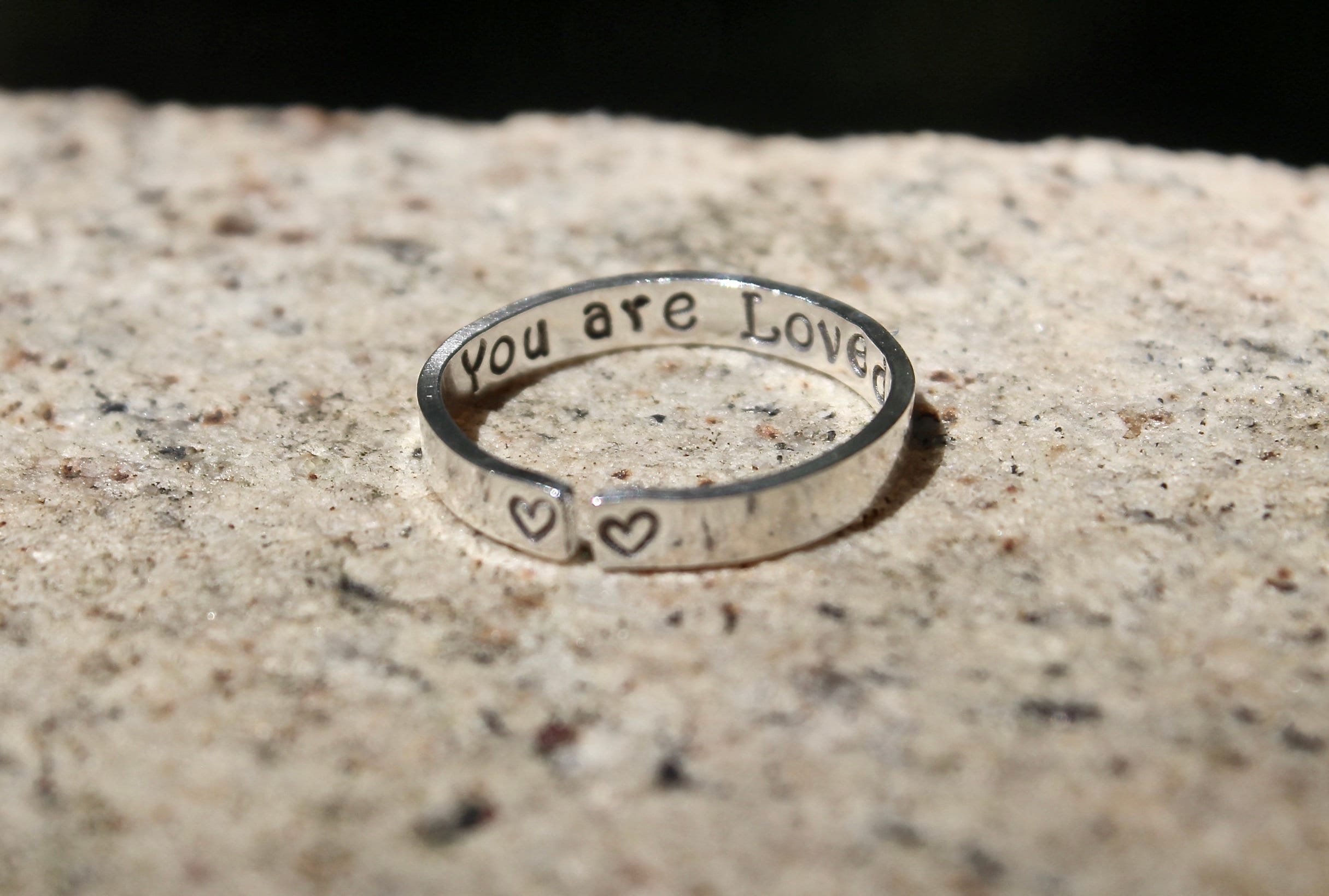 You are Loved Inspirational Ring Solid Sterling Silver | Etsy
