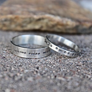 Couples Morse Code Rings, Couple's Rings, Initials Rings for Couples ...