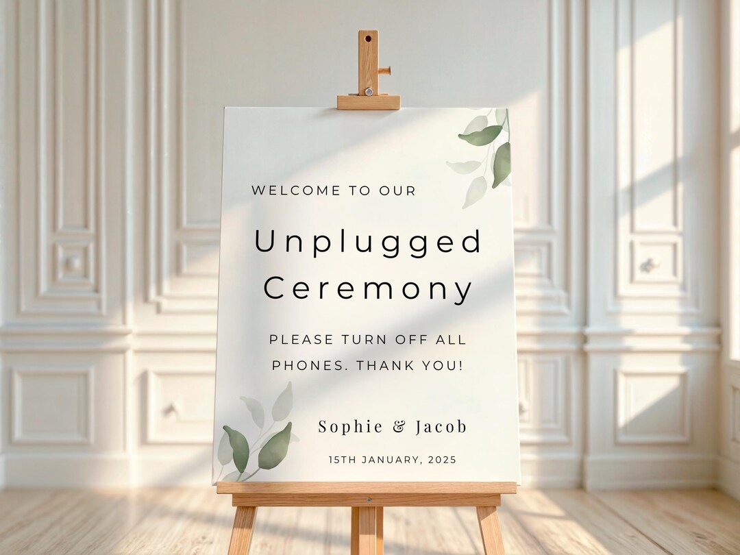 Unplugged Ceremony Sign Template - Please Turn off Phones Wedding ...