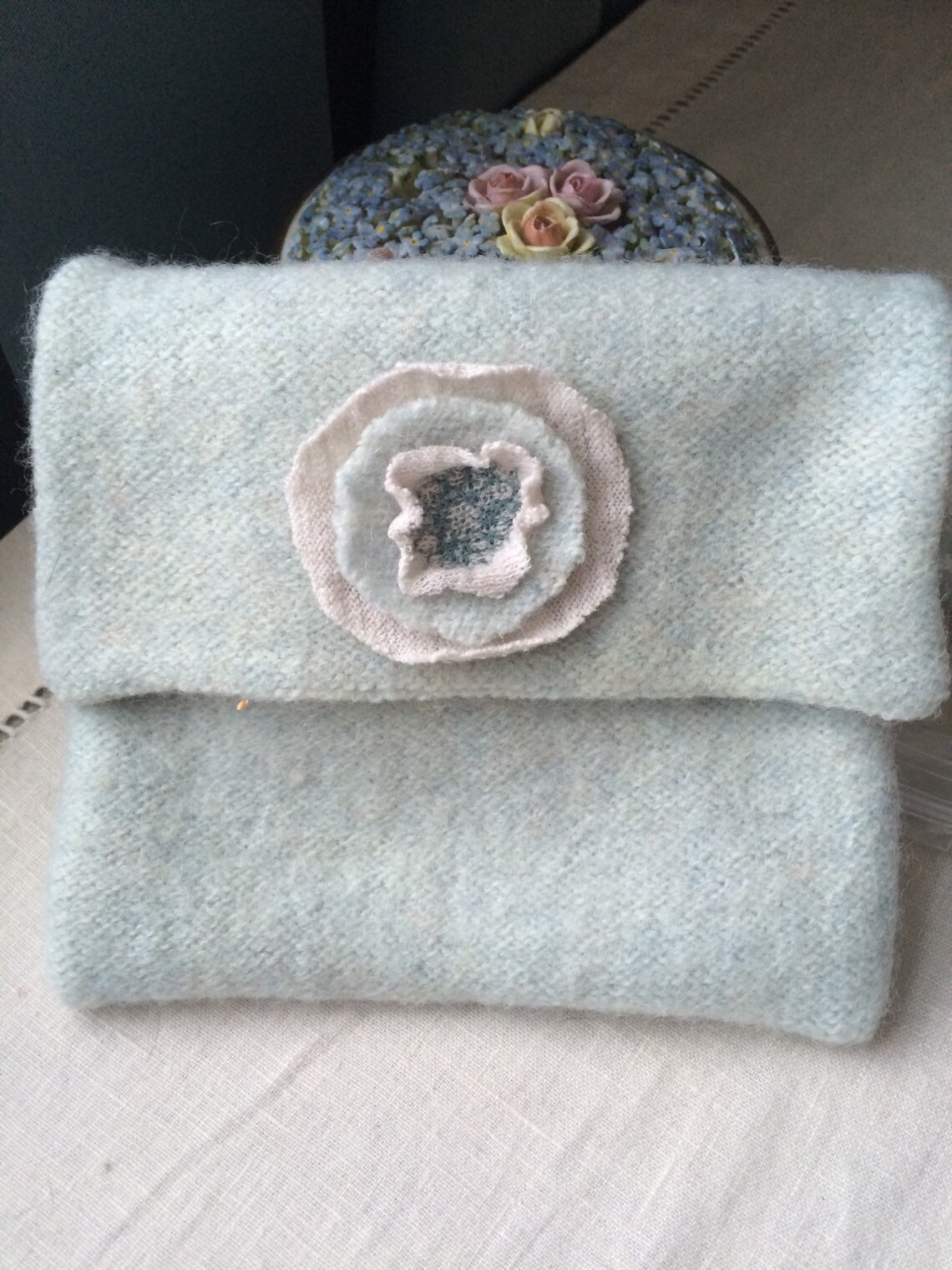 Small Felted Wool Blue Purse - Etsy