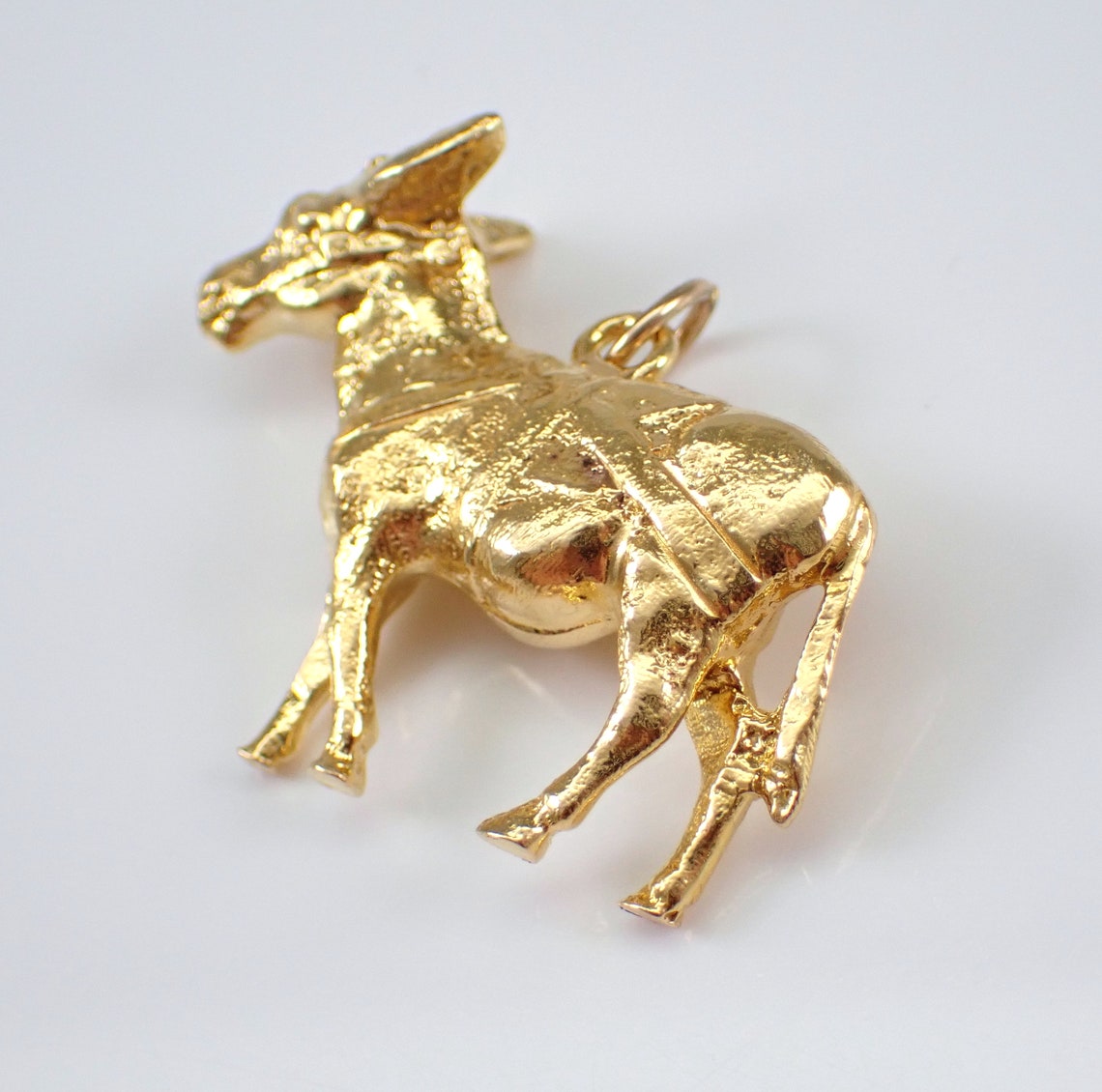 Vintage 18K Yellow Gold DONKEY Charm - Antique Adorable Estate Mule ...