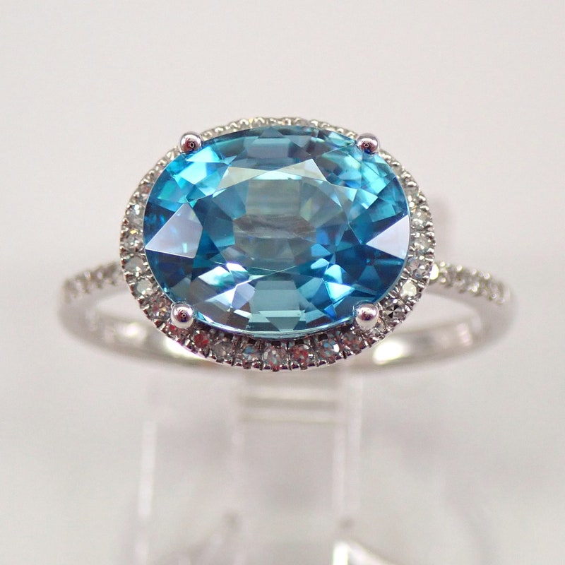Engagement Ring Blue Zircon - Etsy