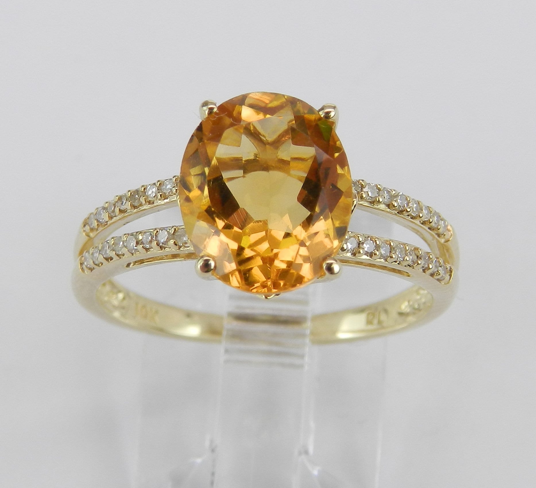 Yellow Gold Diamond and Citrine Engagement Ring Size 7 November ...