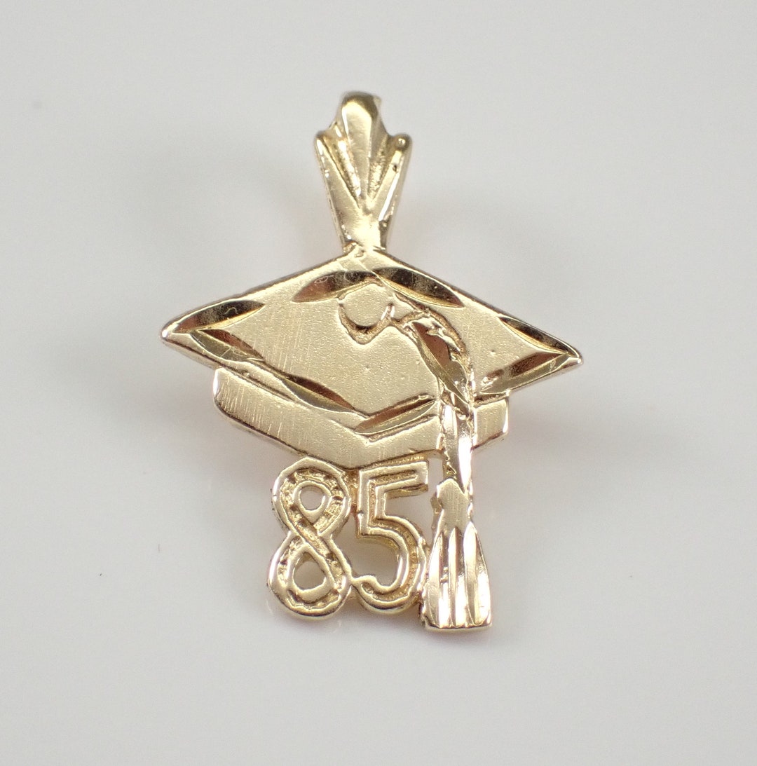 Vintage 14K Yellow Gold Graduation Charm Pendant - Graduation Gift for ...