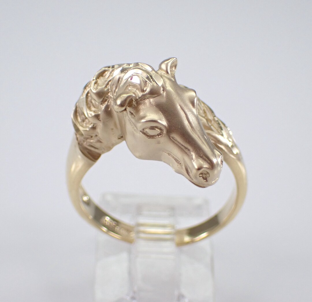 Vintage 14k Yellow Gold Horse Ring - Estate Wraparound Equestrian ...