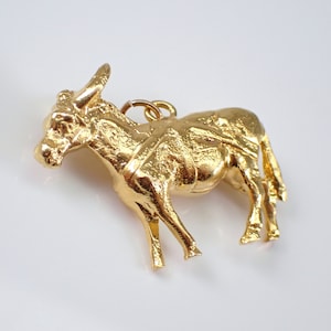 Vintage 18K Yellow Gold DONKEY Charm - Antique Adorable Estate Mule ...
