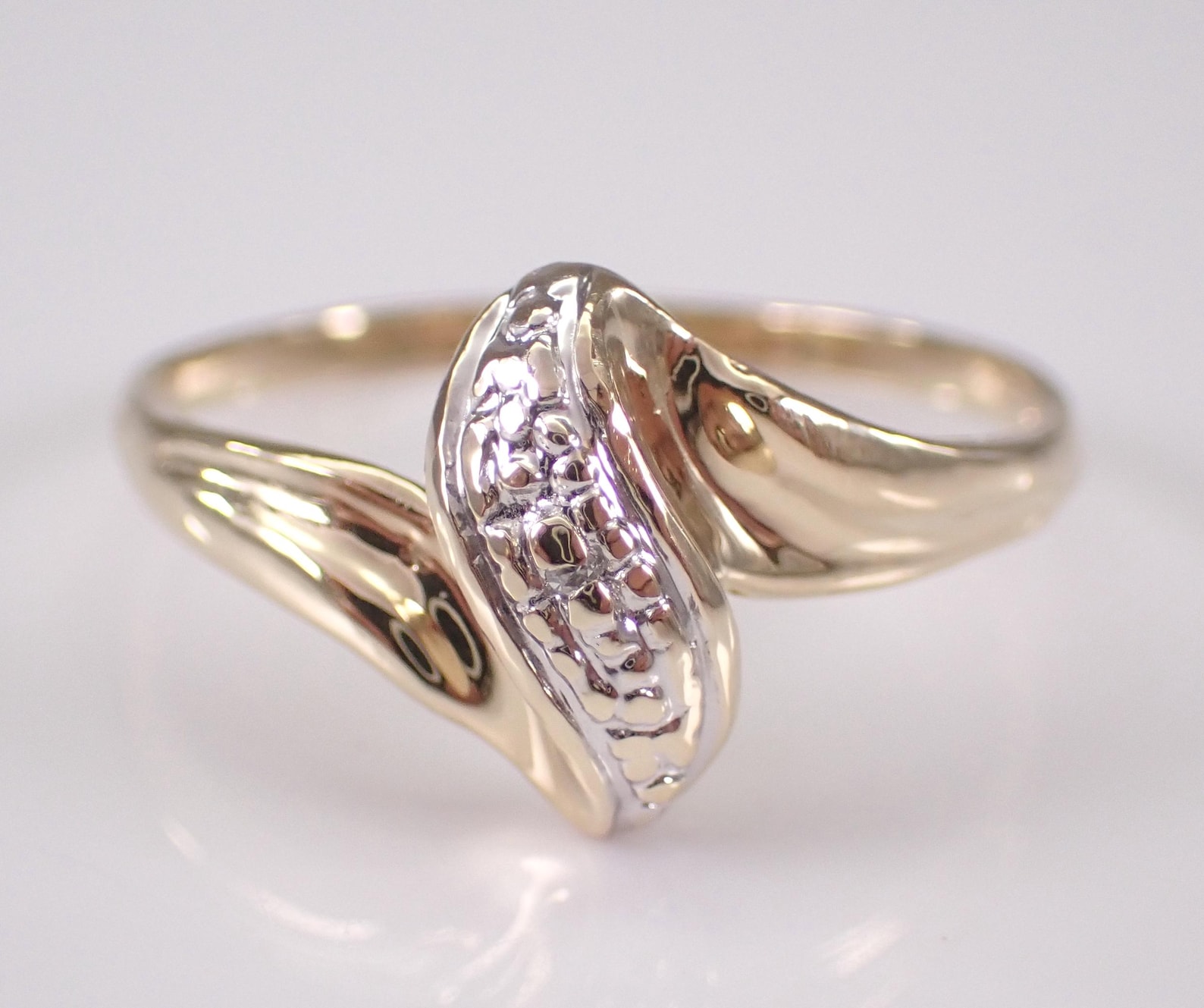 Vintage Yellow Gold Diamond Pinky Ring - Unique Dainty Estate Bypass ...
