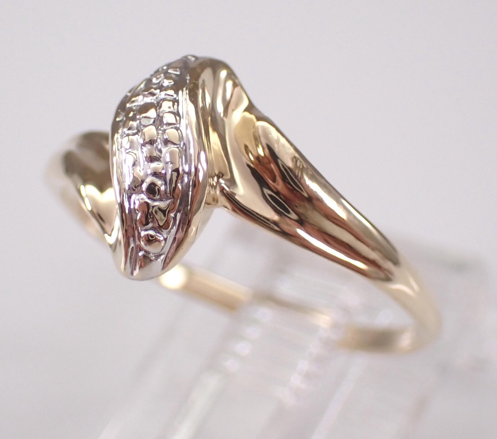 Vintage Yellow Gold Diamond Pinky Ring - Unique Dainty Estate Bypass ...