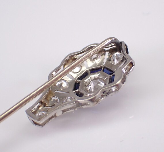 Antique Diamond and Sapphire Stick Pin - Art Deco Pla… - Gem