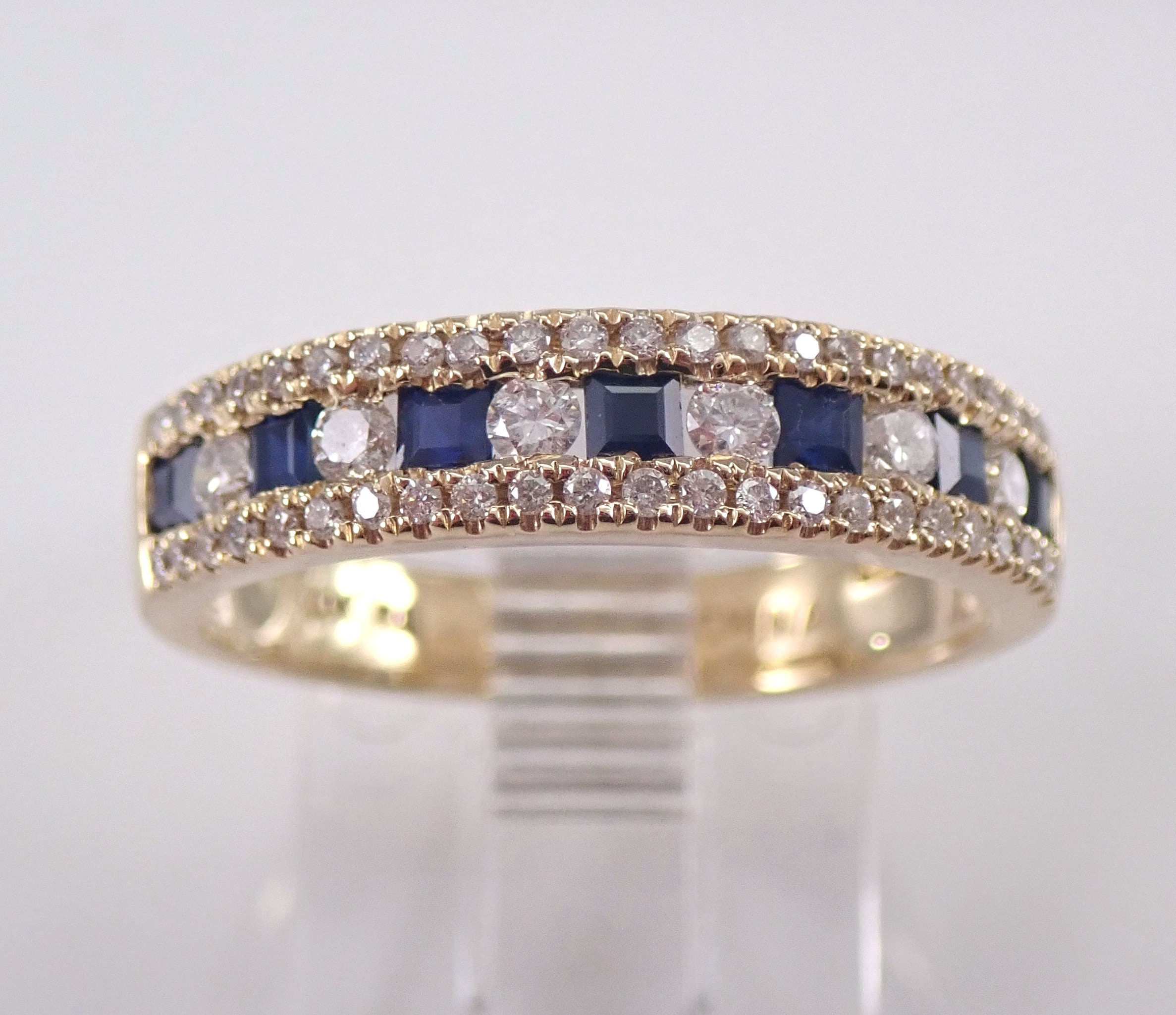 Yellow Gold Sapphire and Diamond Wedding Ring Anniversary Band Size 6. ... Yellow Gold Sapphire and Diamond Wedding Ring Anniversary Band Size 6. ...