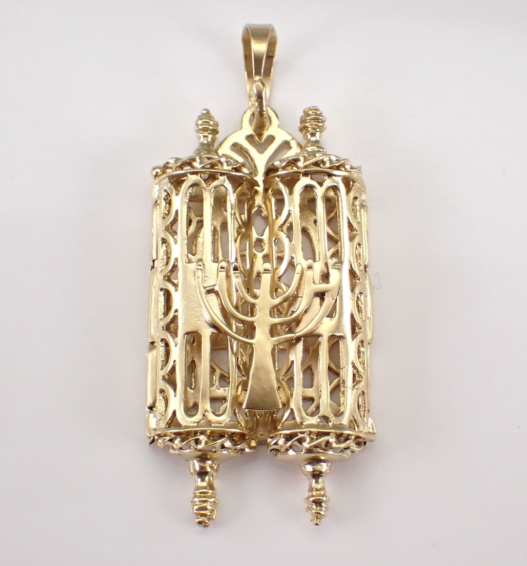Vintage 14K Yellow Gold Torah Locket Charm Pendant - Star of David and ...