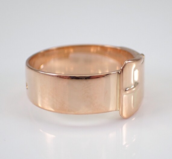 Vintage Midi Belt Buckle Ring - 14K Rose Gold Wedding… - Gem