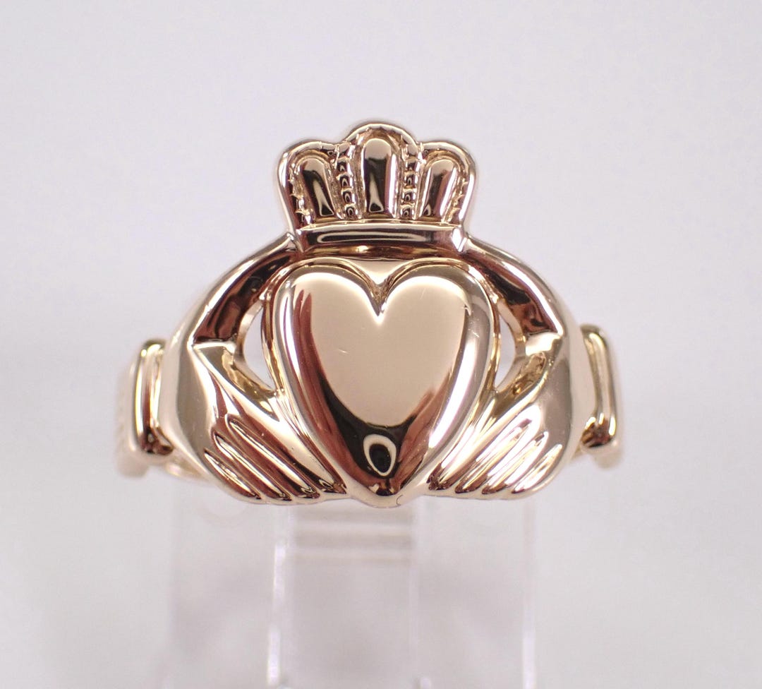 Vintage 14K Yellow Gold Claddagh Ring - Heart and Crown Irish Wedding ...