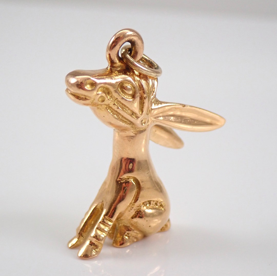 Vintage 18K Yellow Gold DONKEY Charm - Antique Adorable Estate Mule ...