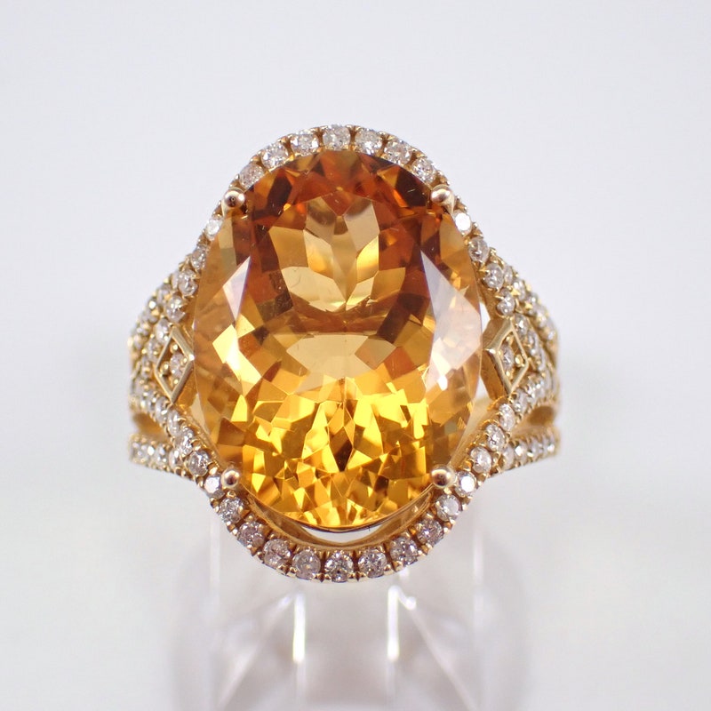 Large Citrine Ring - Etsy