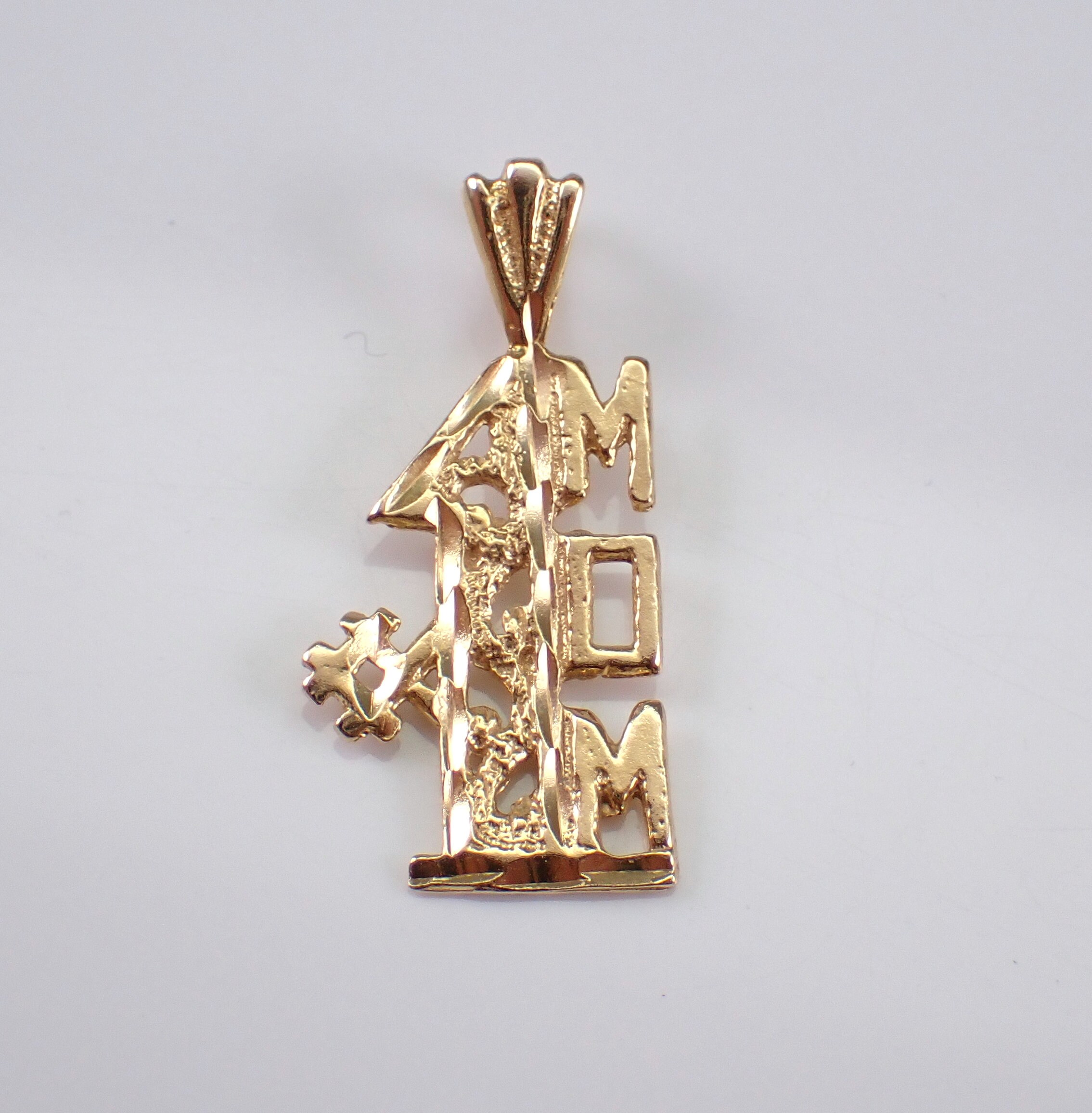 Vintage 14K Yellow Gold Number 1 MOM Charm - Special Small Jewelry Gift ...