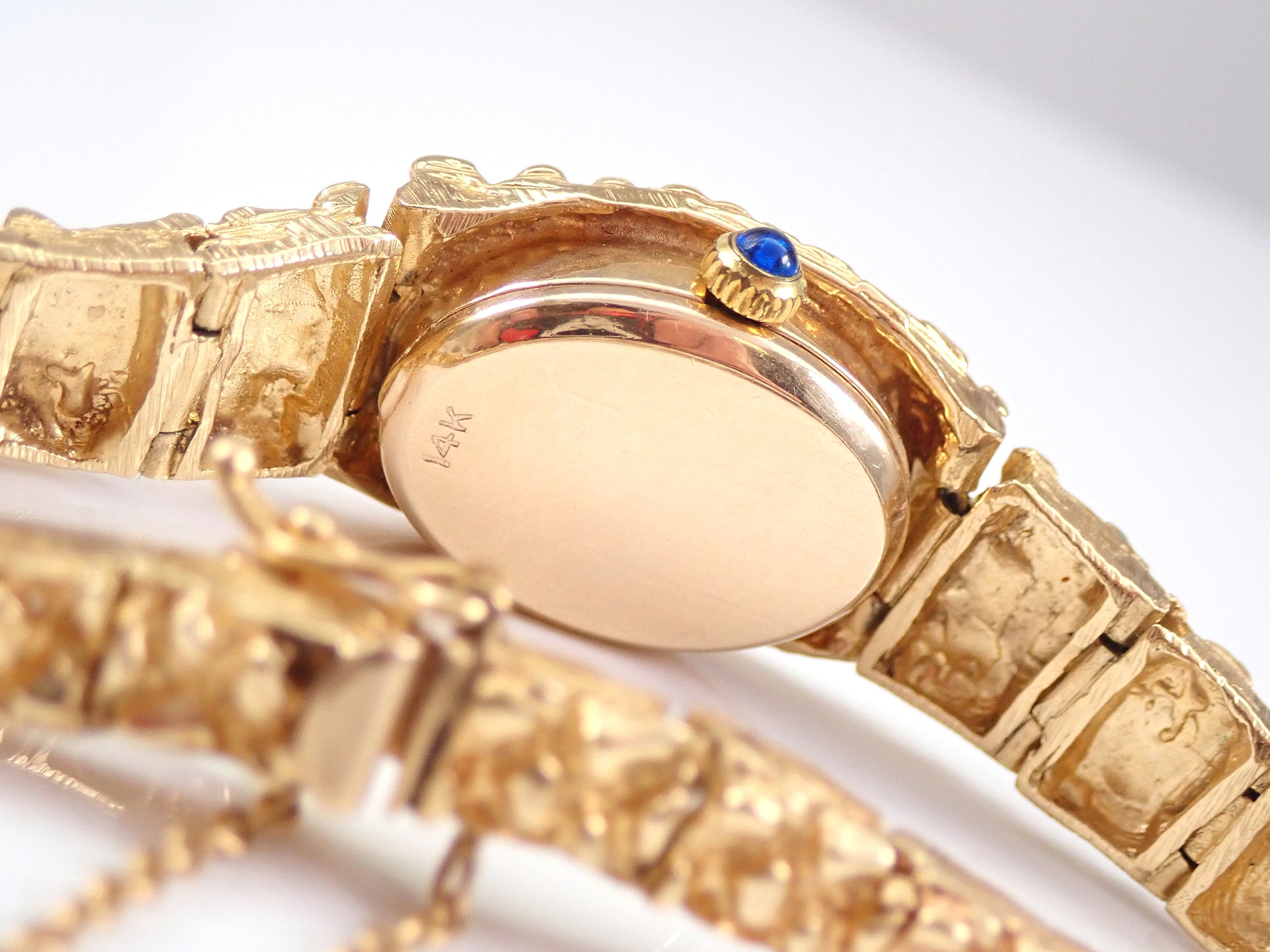 Vintage OMEGA Watch, SOLID 14K Yellow Gold Nugget Womens Wristwatch