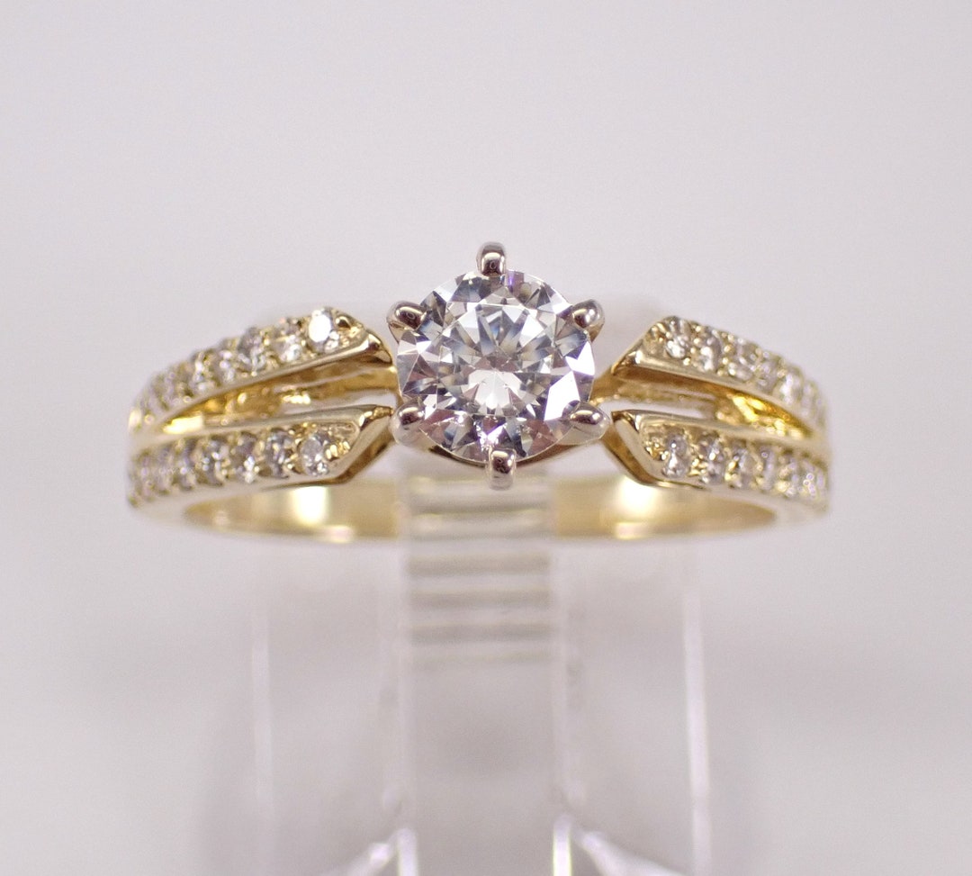 14K Yellow Gold Engagement Ring Setting - Bridal Semi Mount Promise ...