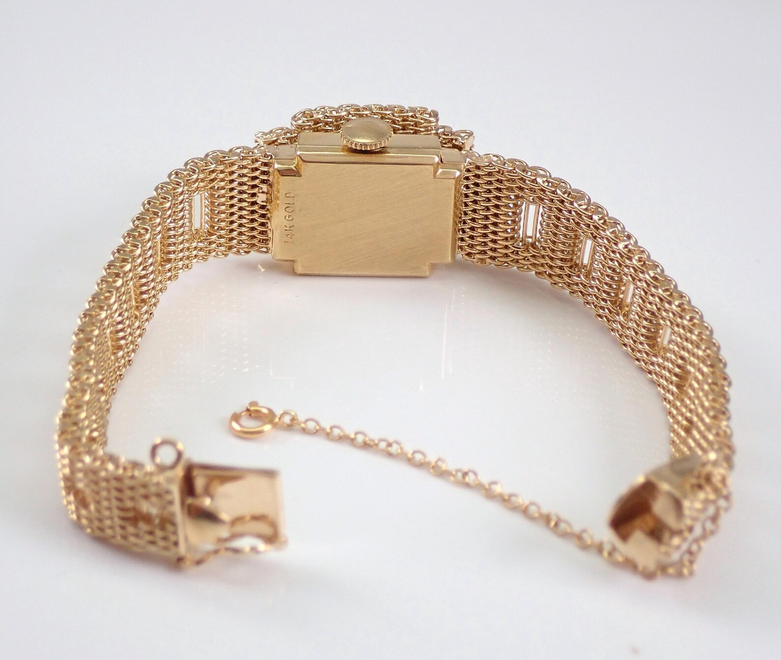 Antique Diamond Watch Bracelet - Vintage 14K Yellow Gold ELOGA ...