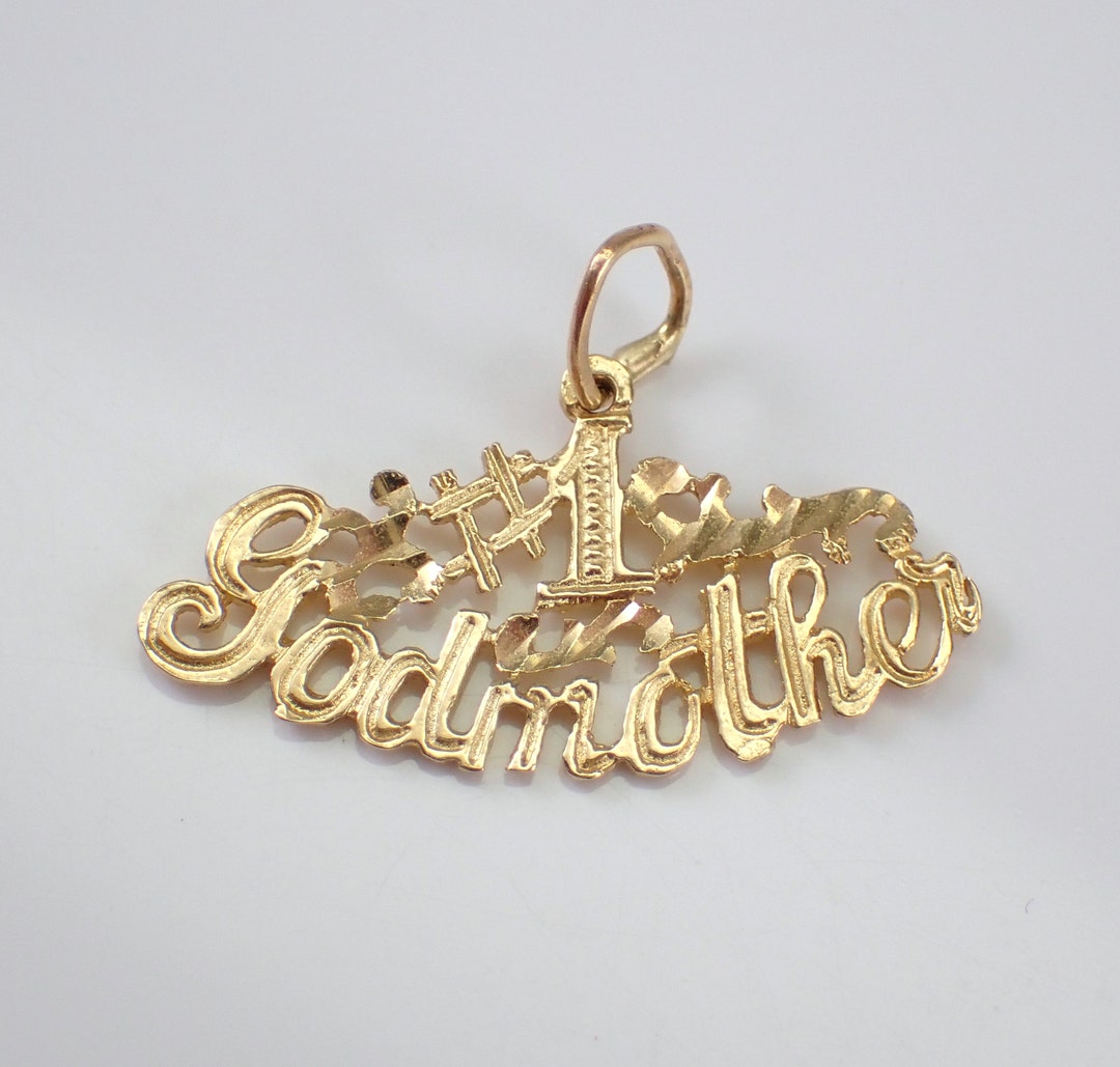 Vintage 14K Yellow Gold #1 Godmother Heart Charm - Dainty Number One ...